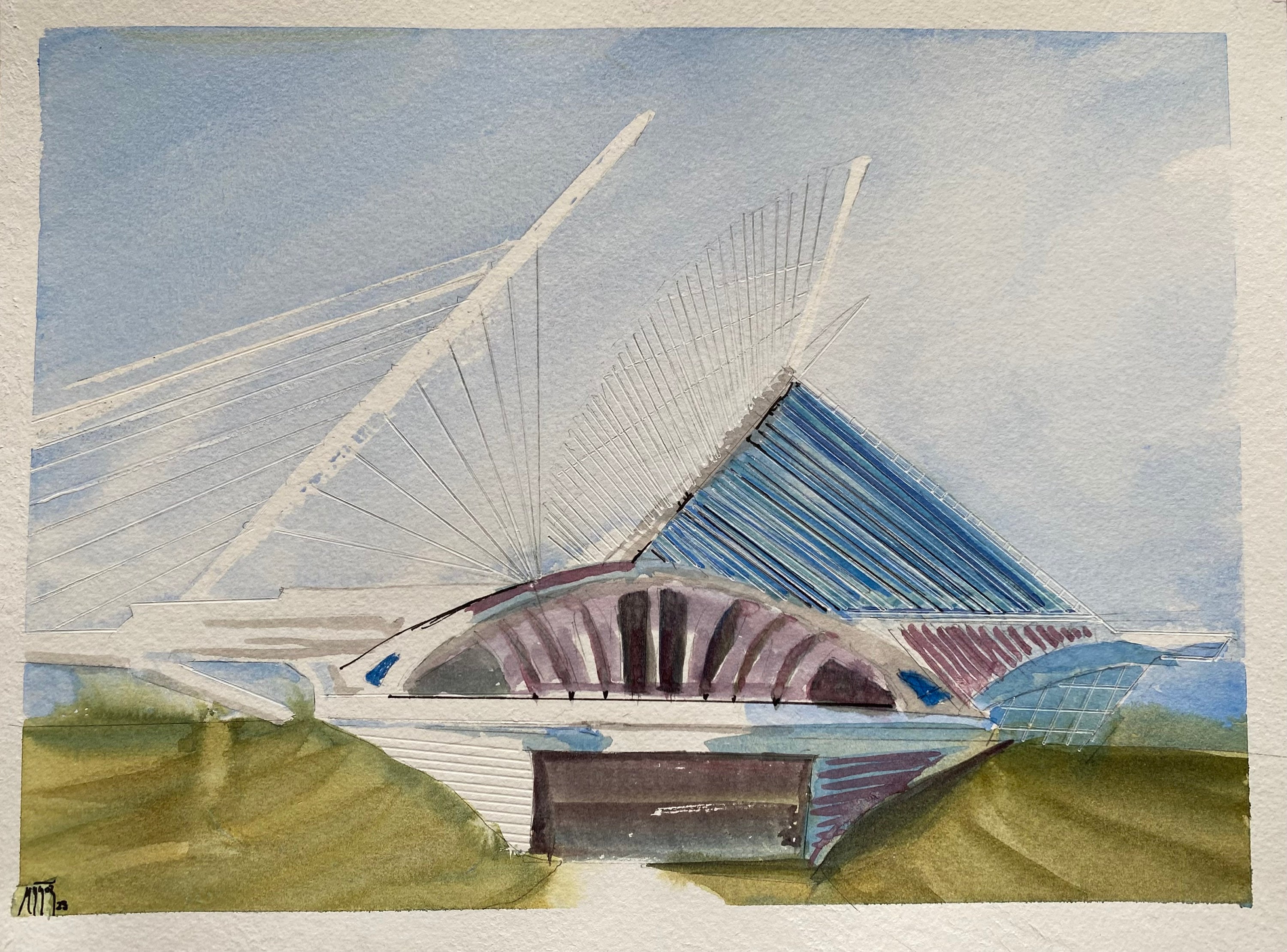 Milwaukee Art Museum Calatrava Sketch