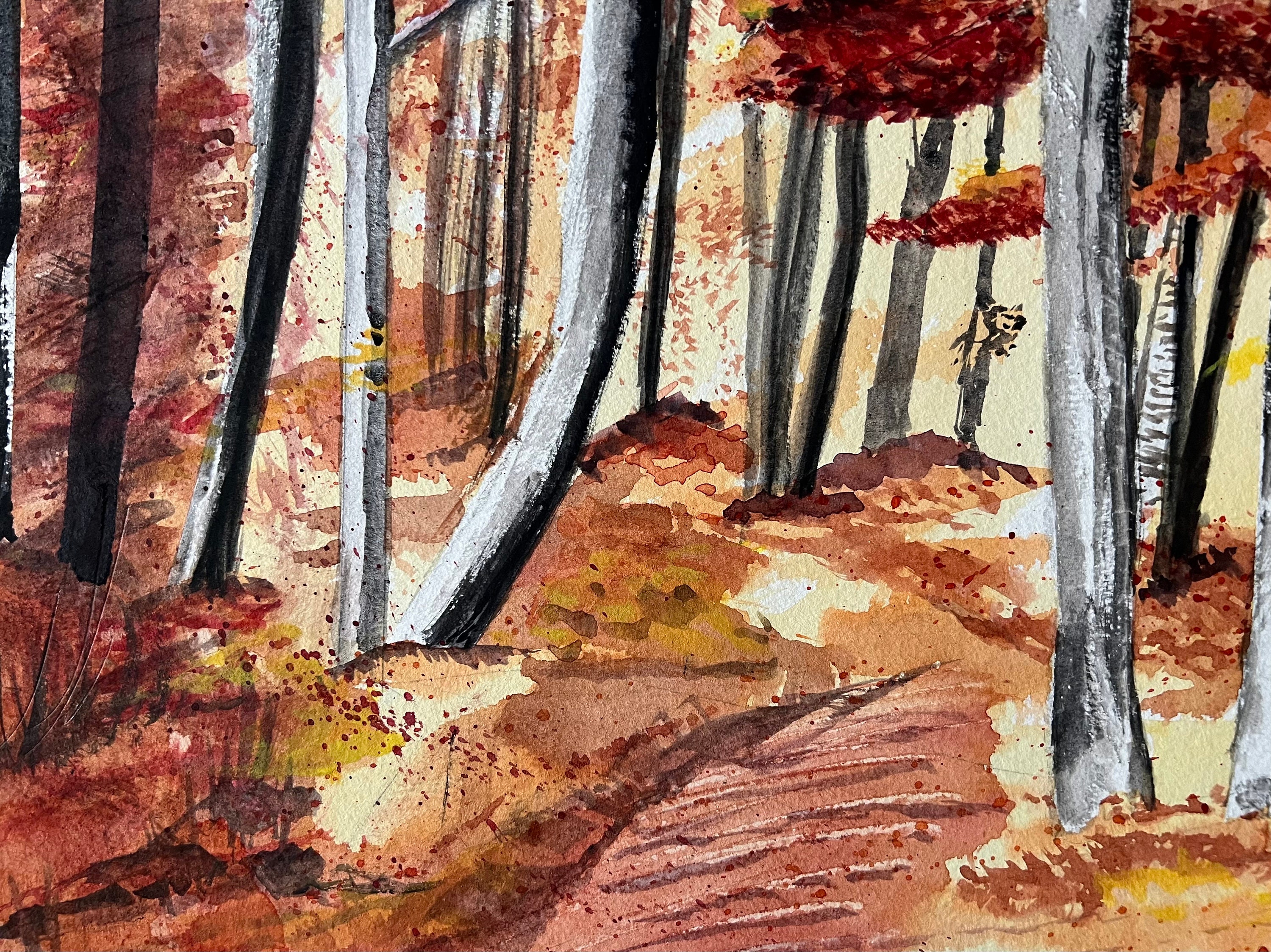 Autumn Forest Watercolor Painting - Etsy