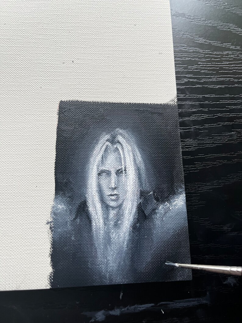 Sephiroth FF7 Fan Art - Original Framed 3x4 Oil Painting - Etsy