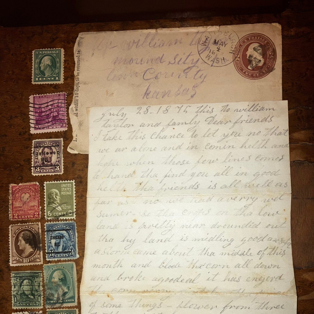 Vintage Handwritten Letter From 1875 Vintage Postmarked Envelope Rare ...