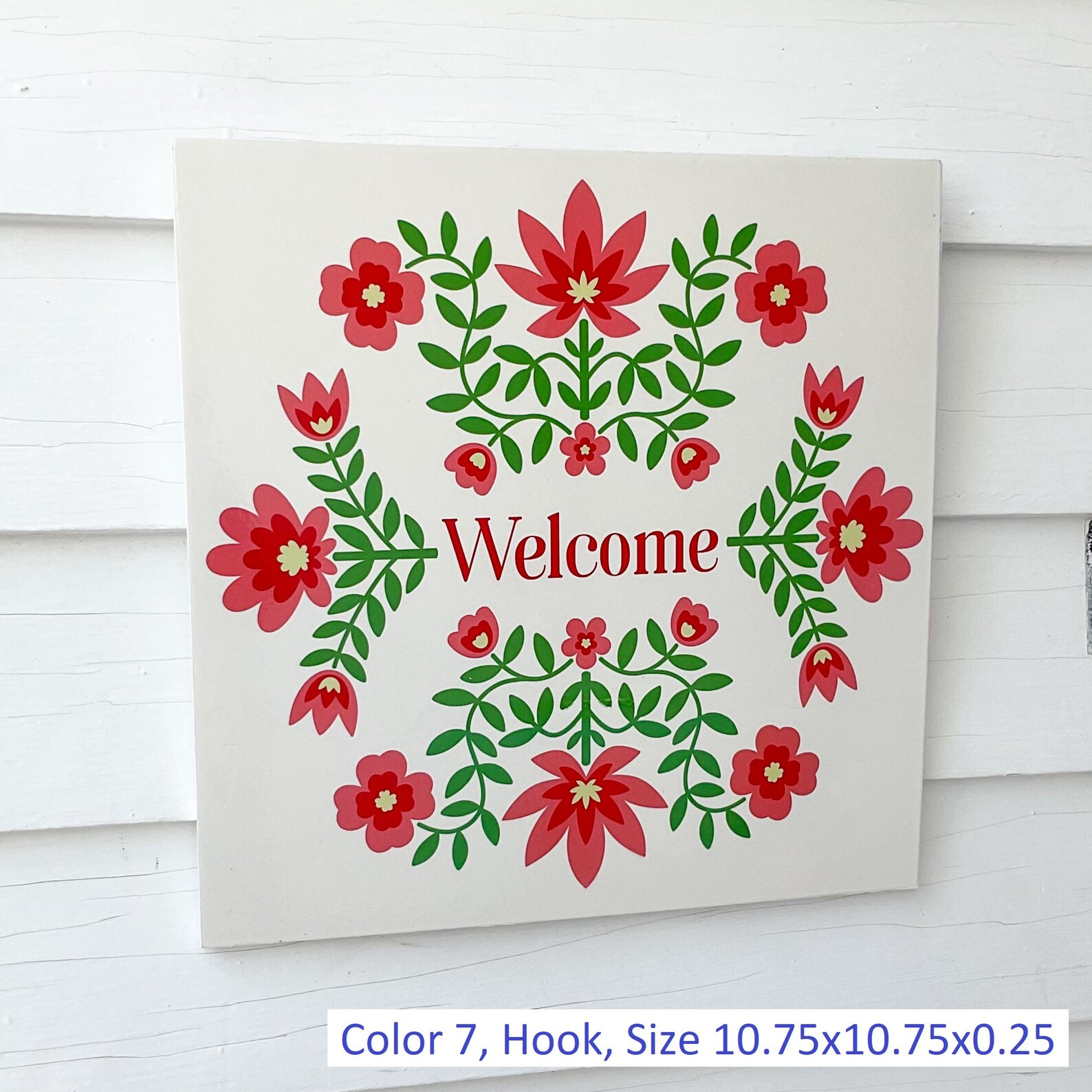 Folk Floral Welcome Plaque Colorful Flower Sign Boho Home - Etsy