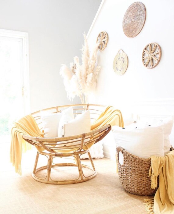 Mid Century PAPASAN CHAIR 100 Rattan Composition Etsy