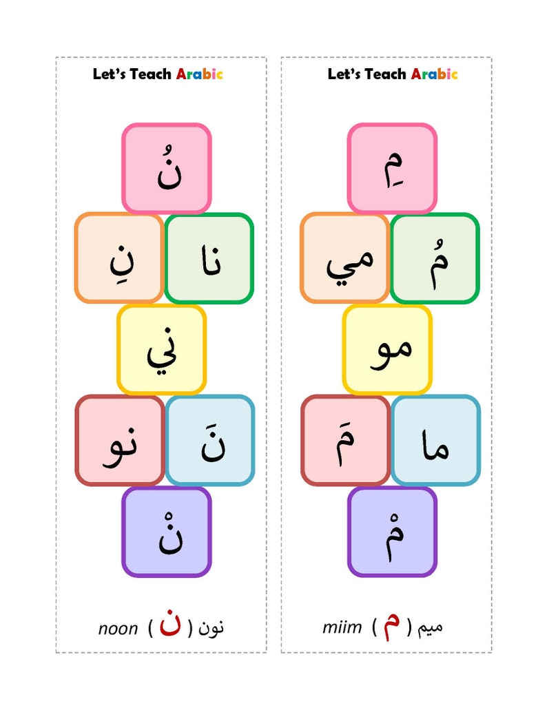 Arabic Vowels Mini Mats - Etsy