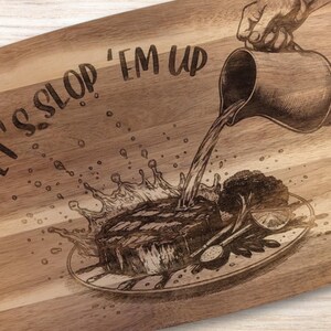 Truffoni's Restaurant "let’s Slop Em Up" Acacia Cutting Board – A ...