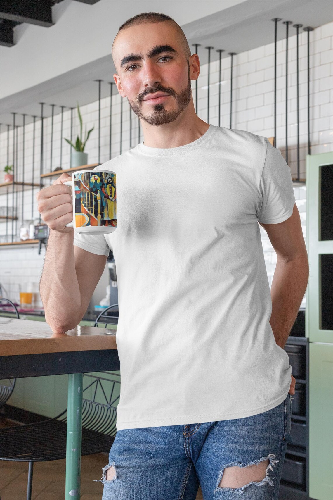 WWDITS Tribute Mug Featuring an Iconic Vampire Household in Vibrant Art ...