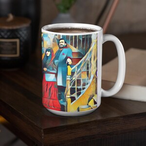 WWDITS Tribute Mug Featuring an Iconic Vampire Household in Vibrant Art ...