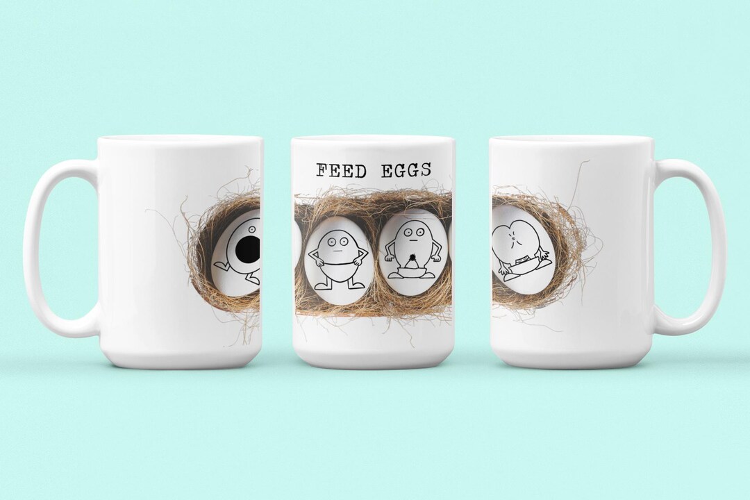 ITYSL Nude Egg Skit-inspired 15oz Mug With Feed Eggs and Nest of 4 ...