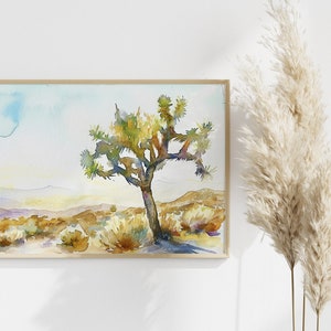 Joshua Tree Watercolor Painting National Park Art Print Southwest ...