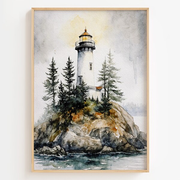 Lighthouse Painting - Etsy