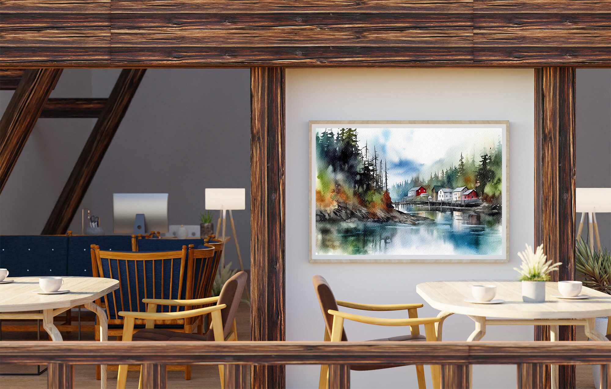 Ketchikan Alaska Watercolor Art Print: Pine Tree Landscape - Etsy
