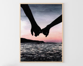 Couple Holding Hands Painting - Etsy