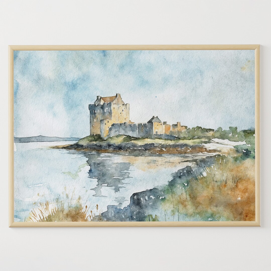 Ireland Castle Watercolor Painting Galway Bay Art Print Dunguaire ...