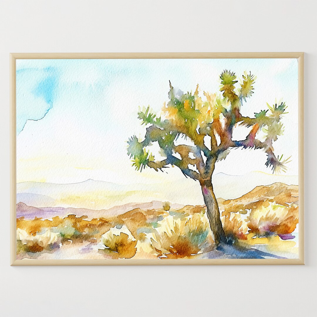 Joshua Tree Watercolor Painting National Park Art Print Southwest ...