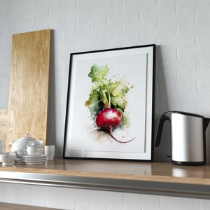Beet Watercolor Painting Kitchen Wall Art Vegetable Poster Plants Art ...