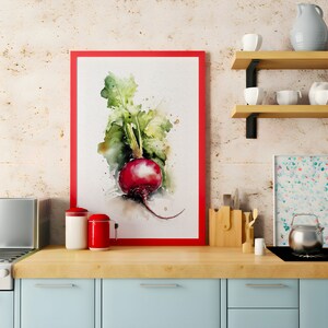 Beet Watercolor Painting Kitchen Wall Art Vegetable Poster Plants Art ...