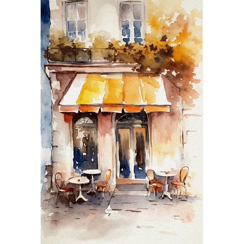 Cafe Painting - Etsy