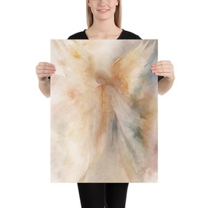 Guardian Angel Poster Angel Watercolor Print Religious Wall Art ...