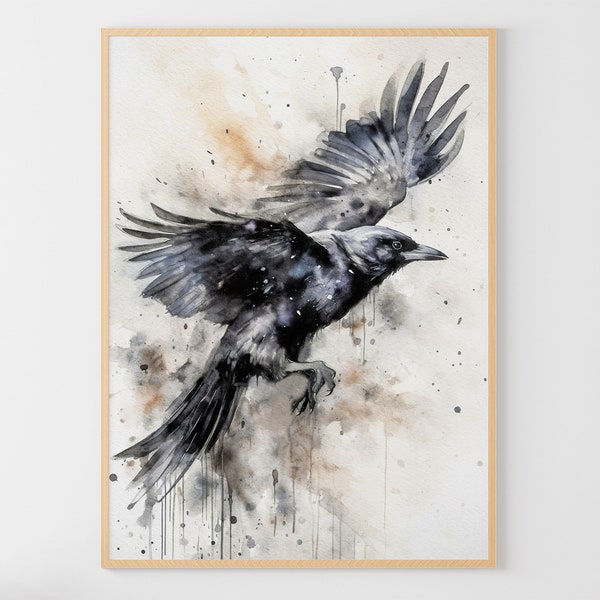 Crow Painting - Etsy