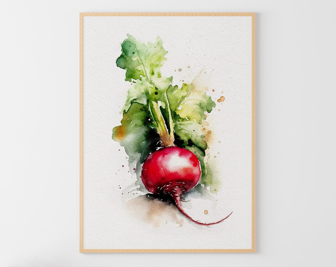 Beet Watercolor Painting Kitchen Wall Art Vegetable Poster Plants Art ...