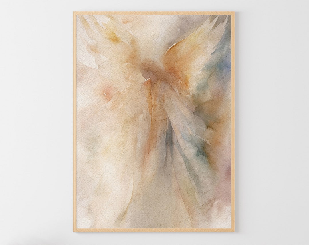 Guardian Angel Poster Angel Watercolor Print Religious Wall Art ...
