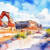 Arches National Park Utah Delicate Arch Hand-painted Acrylic Desert ...