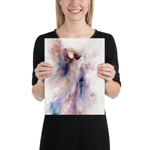 Angel Art Print Religious Painting Abstract Angel Wall Art Guardian ...