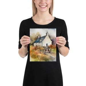 Scottish Cottage Painting Scotland Watercolor Scottish Landscape Old ...