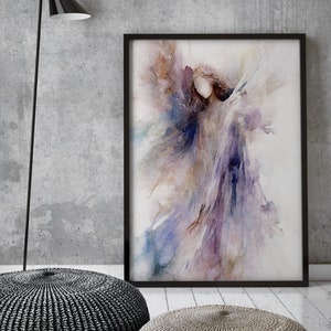 Angel Art Print Religious Painting Abstract Angel Wall Art Guardian ...