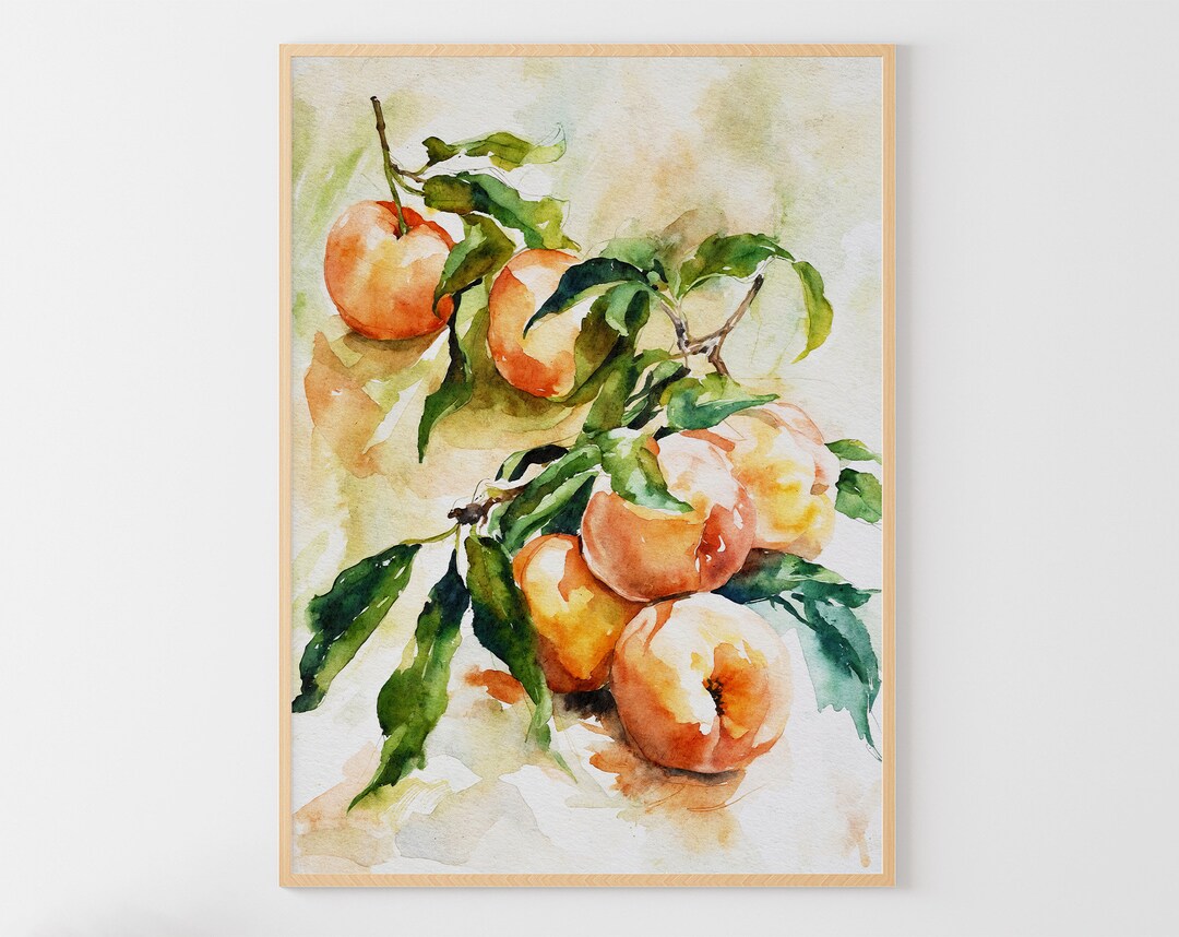 Apricots Watercolor Art Print Fruit Tree Painting Botanical Poster ...