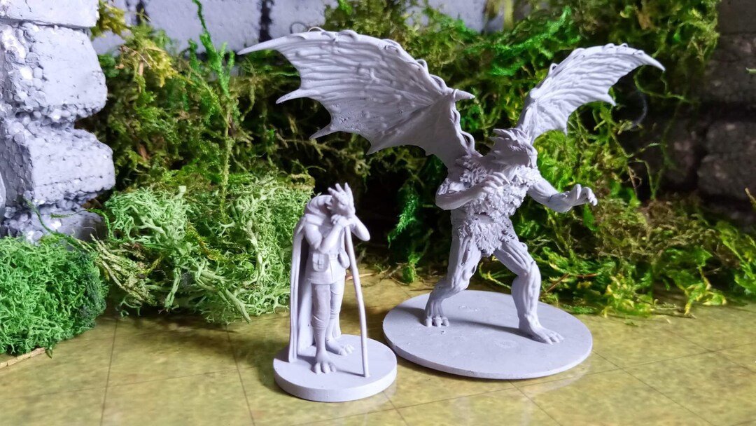 Dragonborn Druid Set Draconic Nature Guardian Figurine Vine Dragon Mini ...