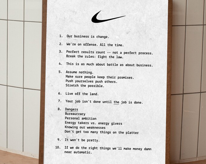 Principles of Nike Poster From the Movie Air. Phil Knight's Nike ...