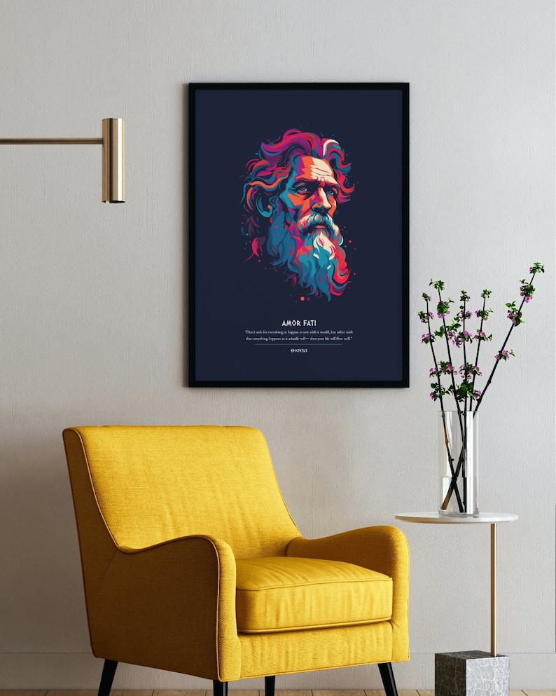 Epictetus Poster - Amor Fati Poster - Stoic Latin Inspirational Poster ...