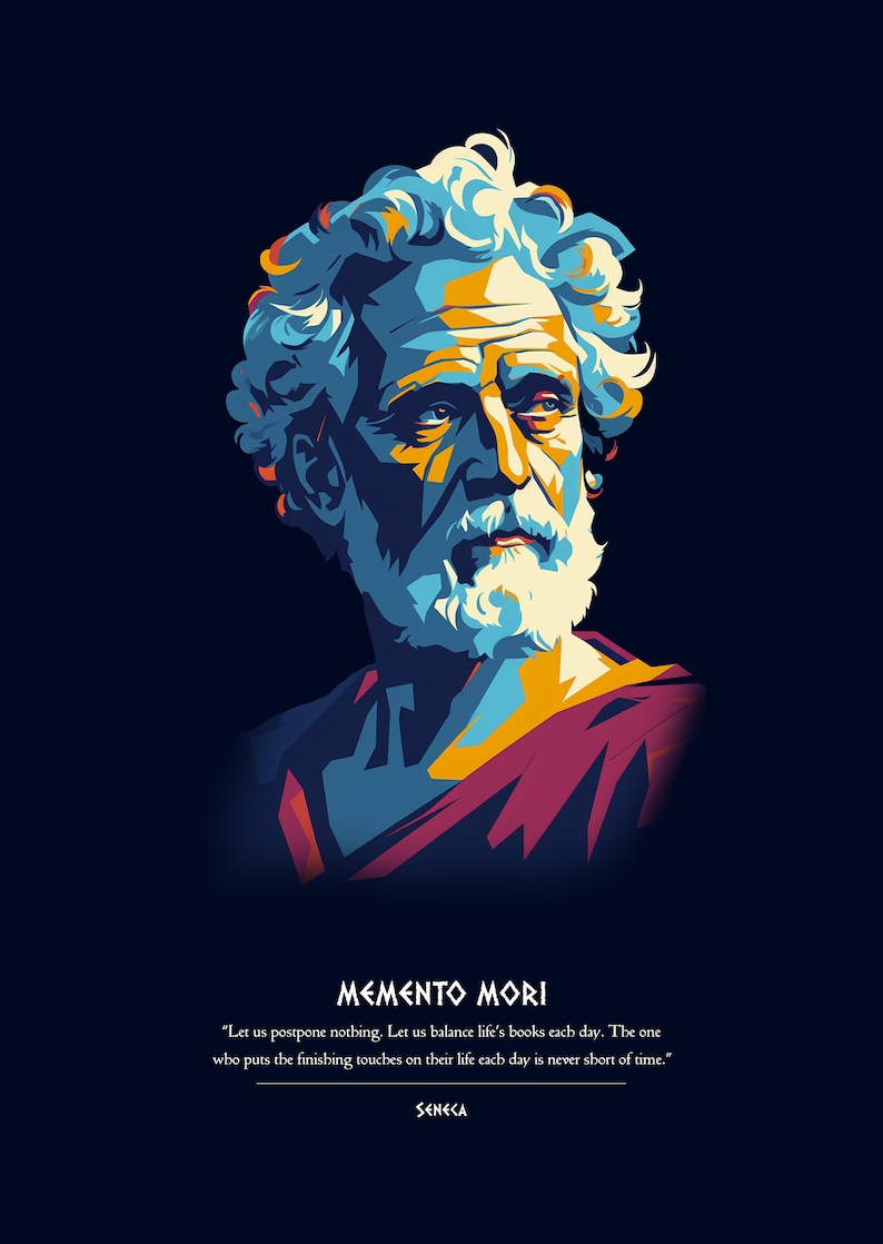 Seneca Poster - Memento Mori - Stoic Latin Inspirational Poster - Etsy