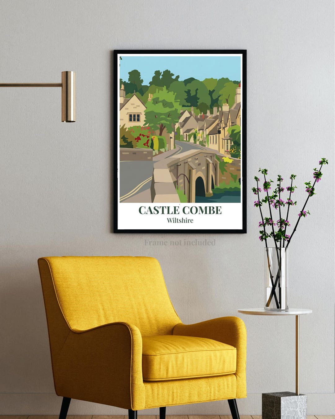 Castle Coombe Poster - Wiltshire - Modern Scenic Travel Vector Art ...