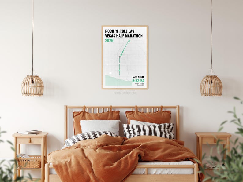 Rock ’n’ Roll Las Vegas Half Marathon 2026 Finisher Time Print | GPX ...