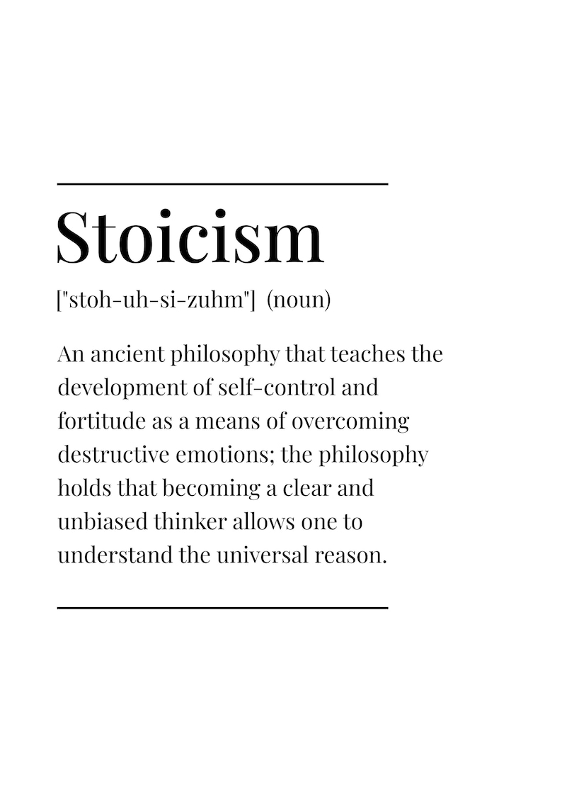 Stoicism Definition Poster - Inspirational Vocabulary Poster - Stoic ...