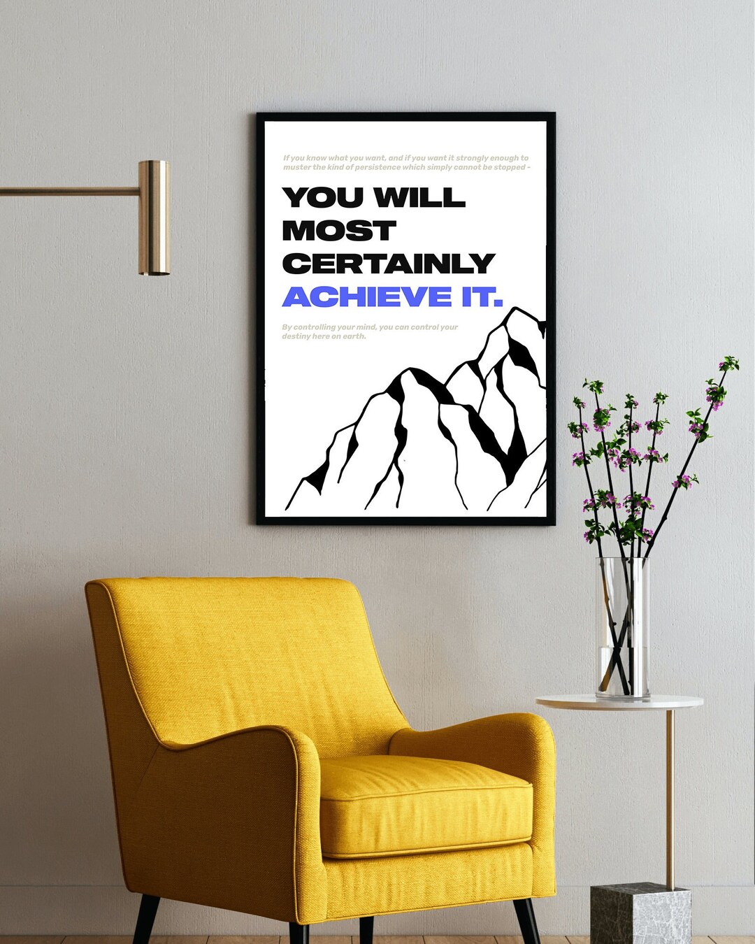 Inspirational Quote Poster – You Will Most Certainly Achieve It - Etsy
