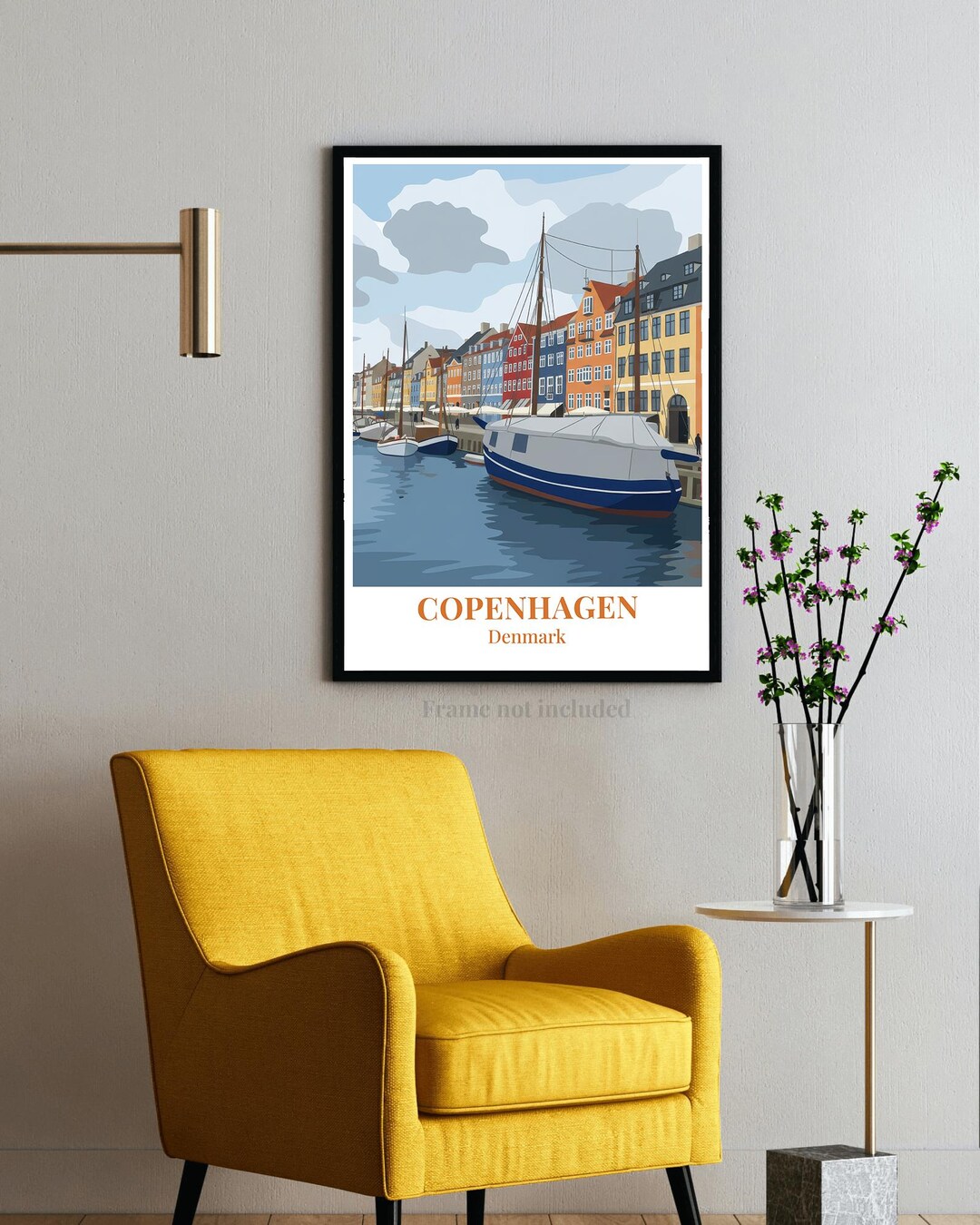 Copenhagen Poster - Denmark - River Boat House Picture - Modern Scenic ...