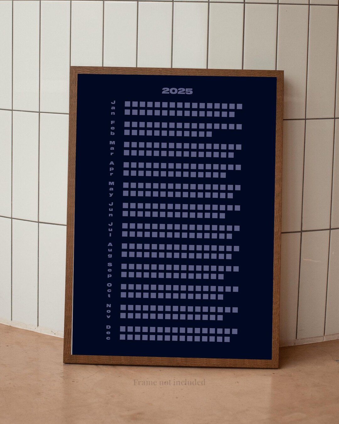 2025 Daily Check off Poster Square Sheet Daily Tracker Minimalist ...