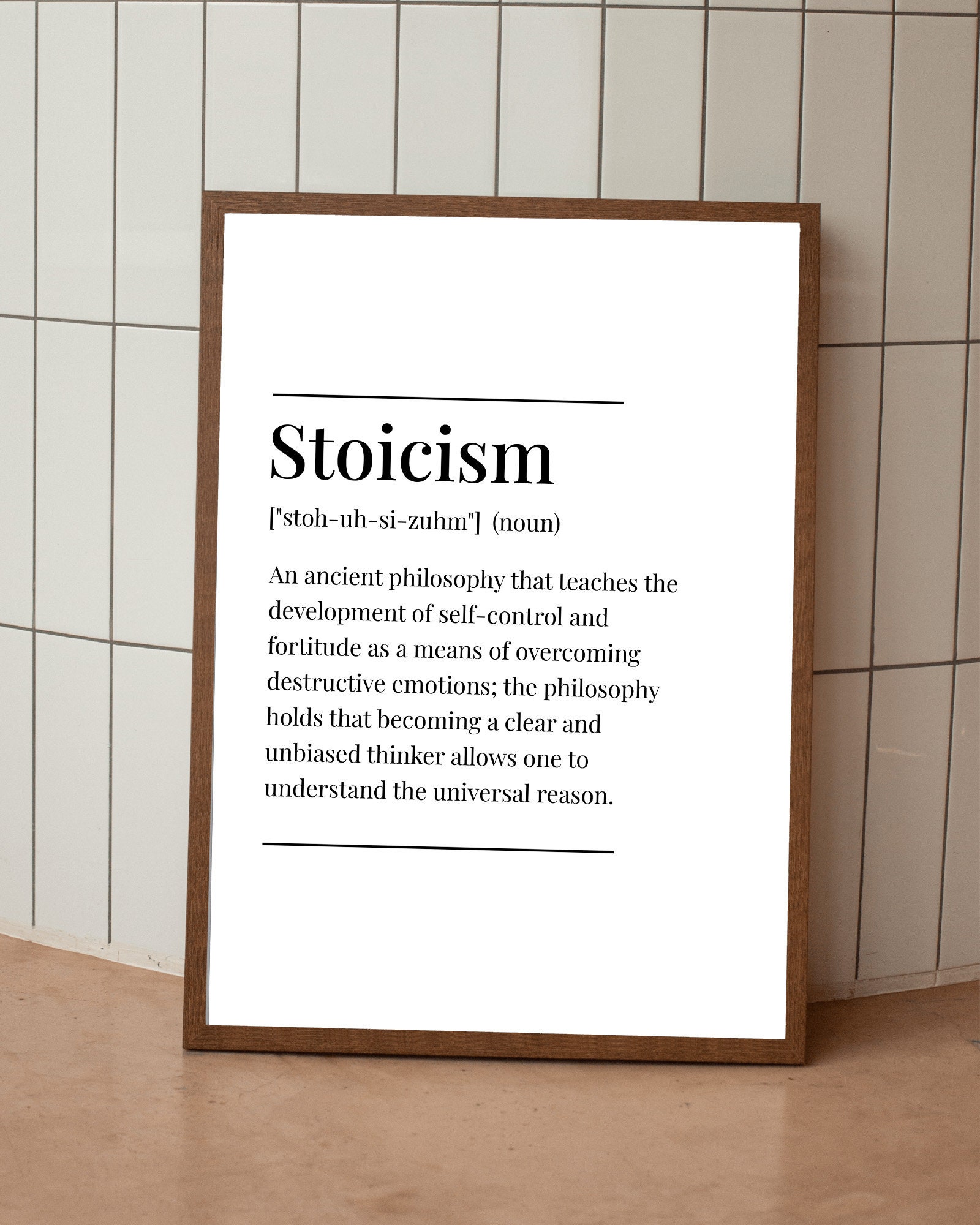 Stoicism Definition Poster: Inspirational Philosophy Art - Etsy