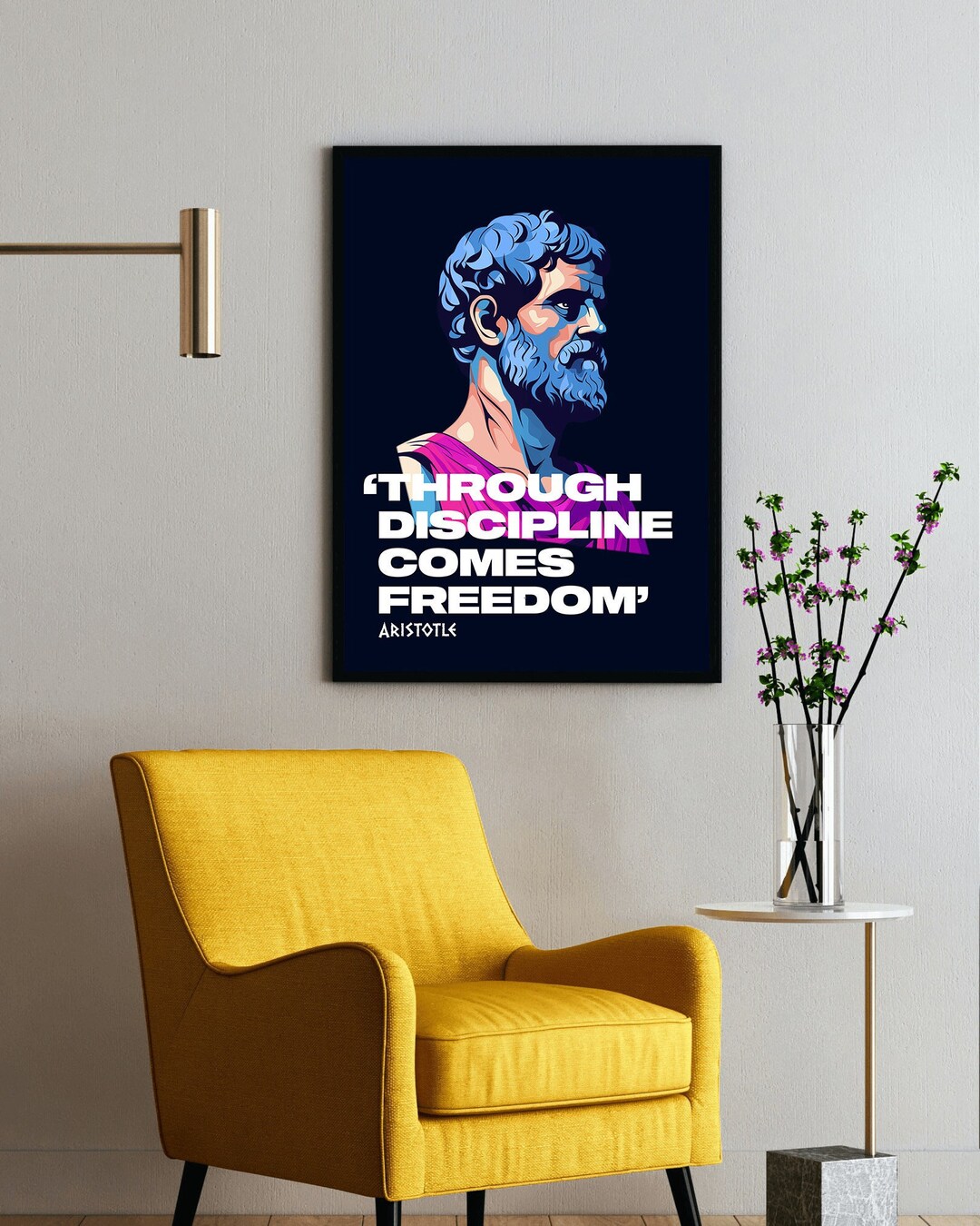 Aristotle - Motivational Poster - Through Discipline Comes Freedom - Etsy