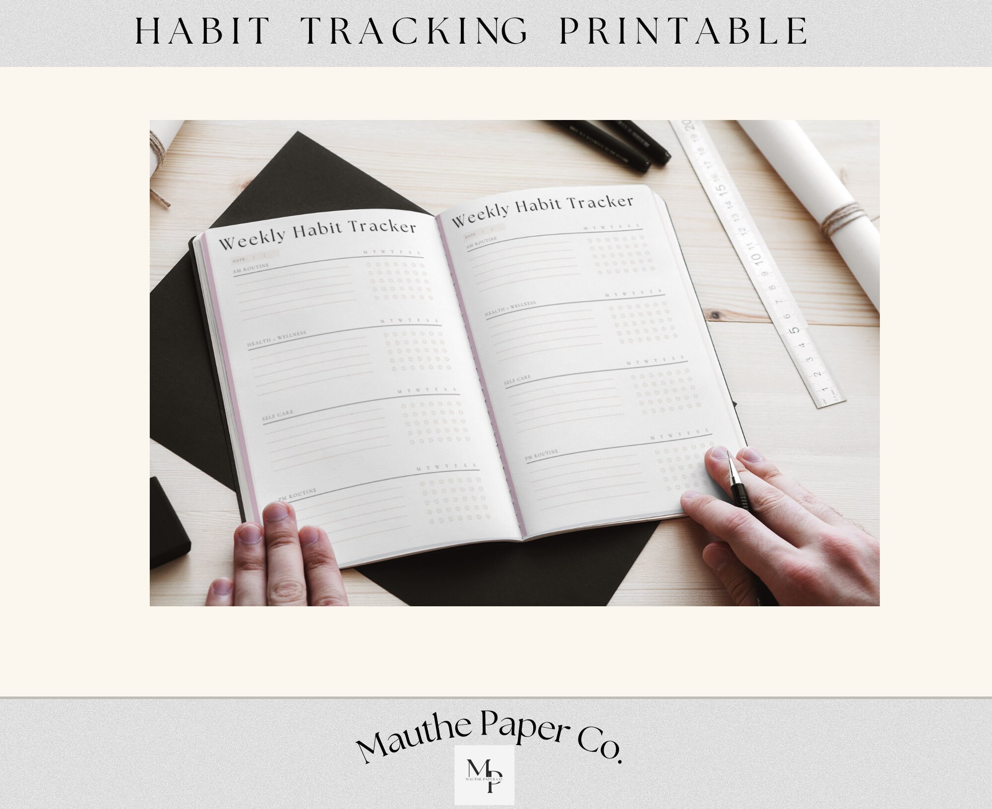 Printable Habit Tracker Weekly Organizer Instant Digital Download Daily ...