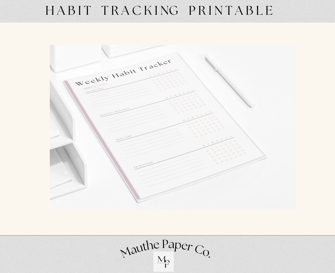 Printable Habit Tracker Weekly Organizer Instant Digital Download Daily ...