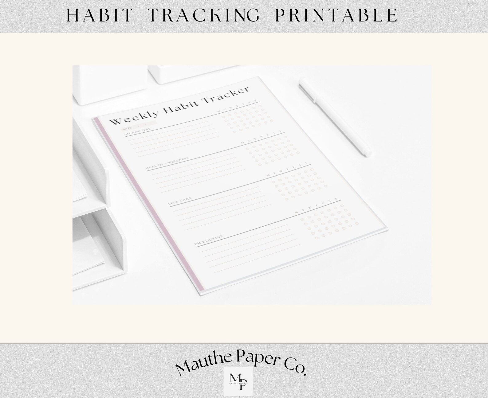 Printable Habit Tracker Weekly Organizer | Instant Digital Download ...