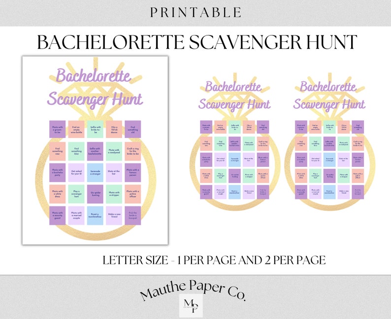 Bachelorette Scavenger Hunt Bachelorette Game Bachelorette - Etsy