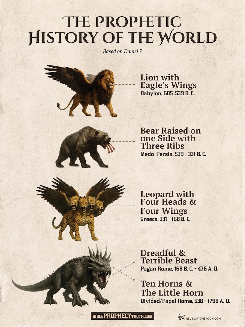 The Prophetic History of the World Bible/scripture Prophecy Chart ...