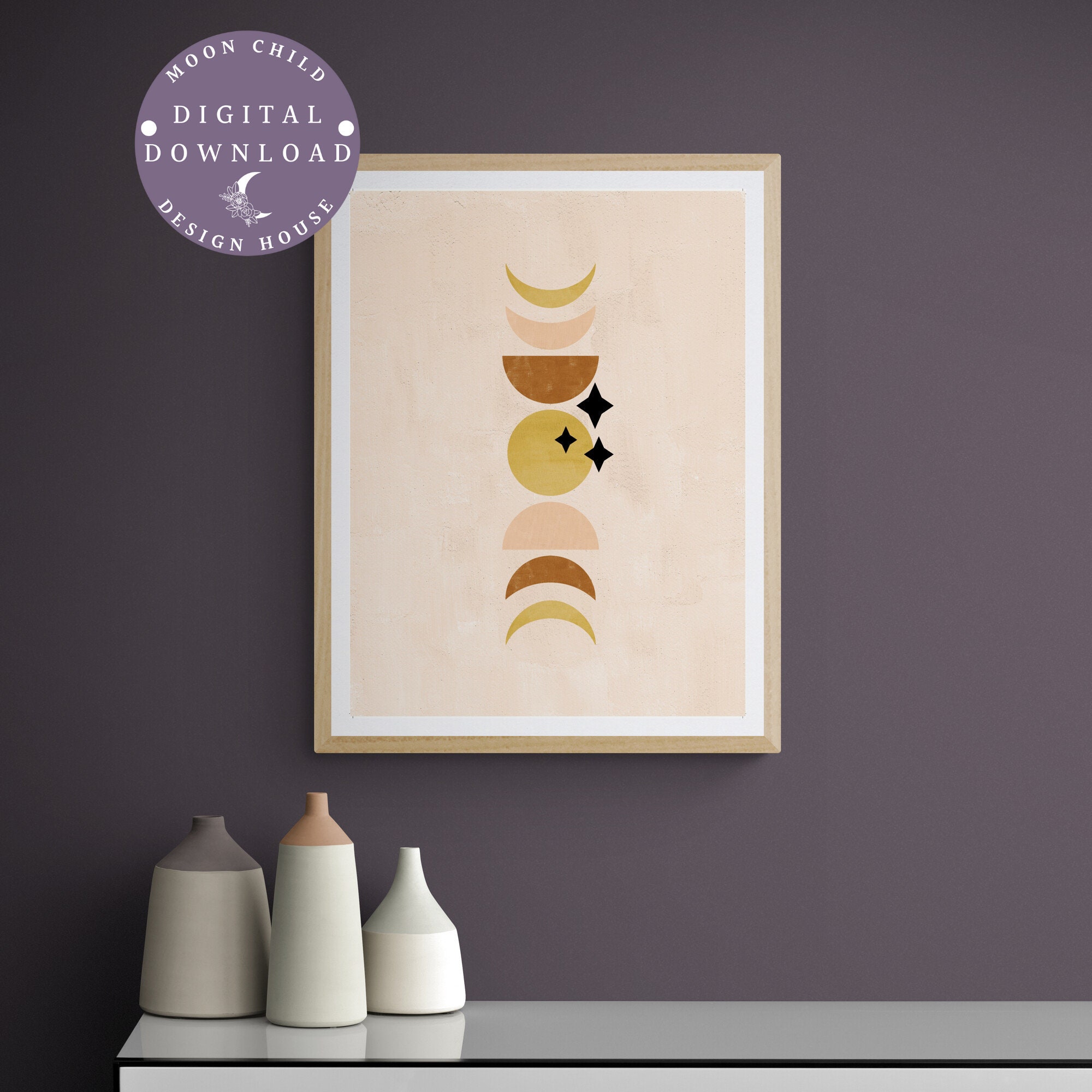 Moon Phase Poster, Minimalist Wall Decor, Moon Poster, Boho Lifestyle ...