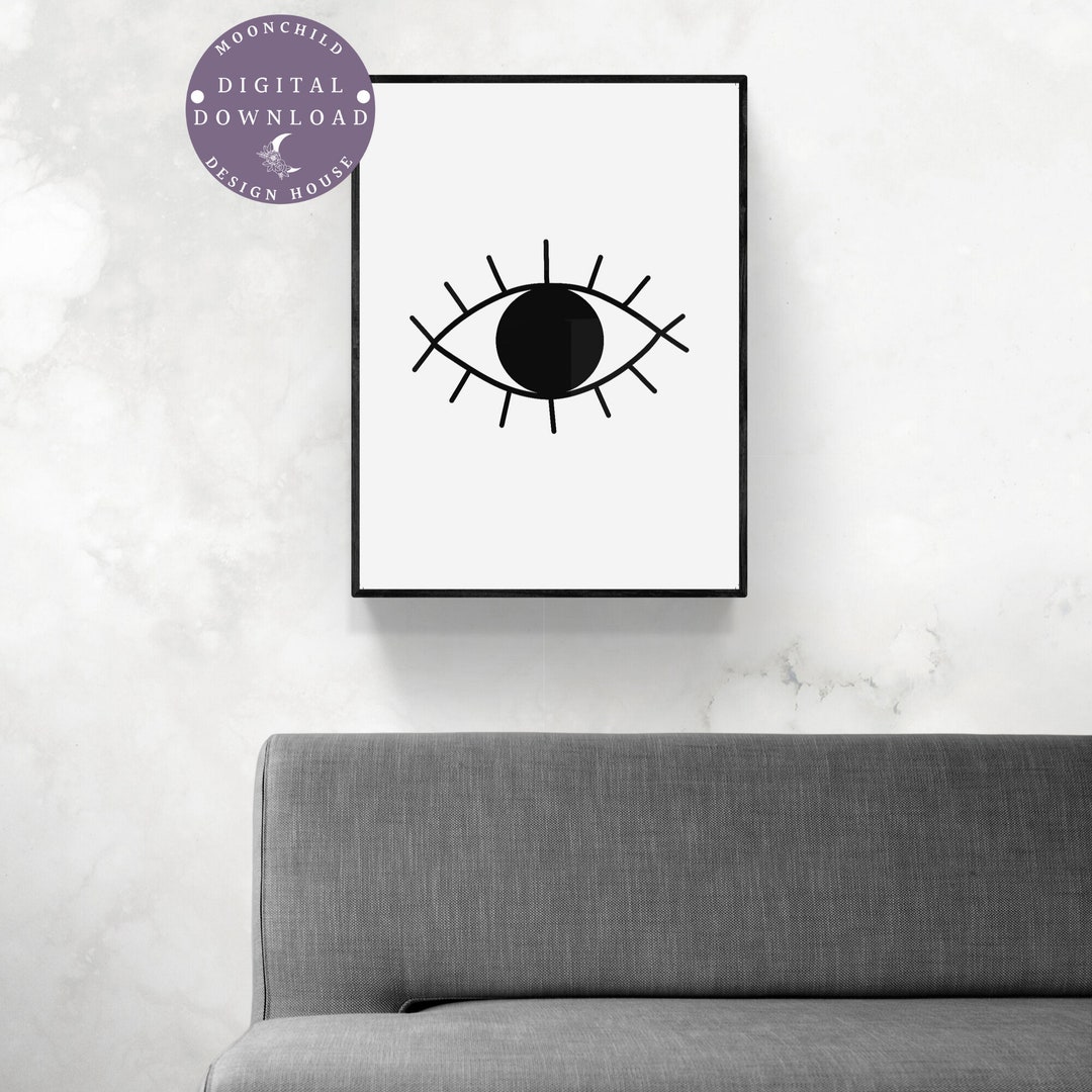 Line Art Open Eye, Abstract Eye Art, Abstract Wall Art, Line Eye Print ...