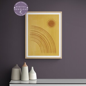 Sun and Rainbow Posters Minimalist Wall Decor Sun Poster - Etsy