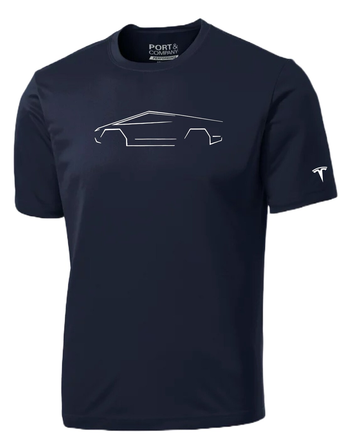 TESLA Cybertruck Performance T-shirt Navy - Etsy